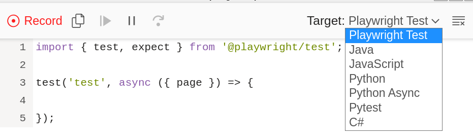 [BUG] Playwright Test and JavaScript options for codegen can be ...