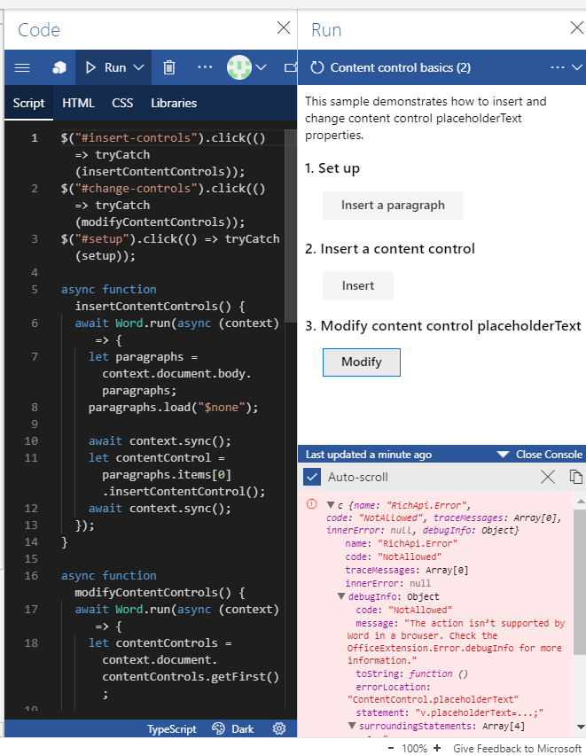 ContentControl.placeholderText isn't supported by Word in a browser. · Issue #785 · OfficeDev ...
