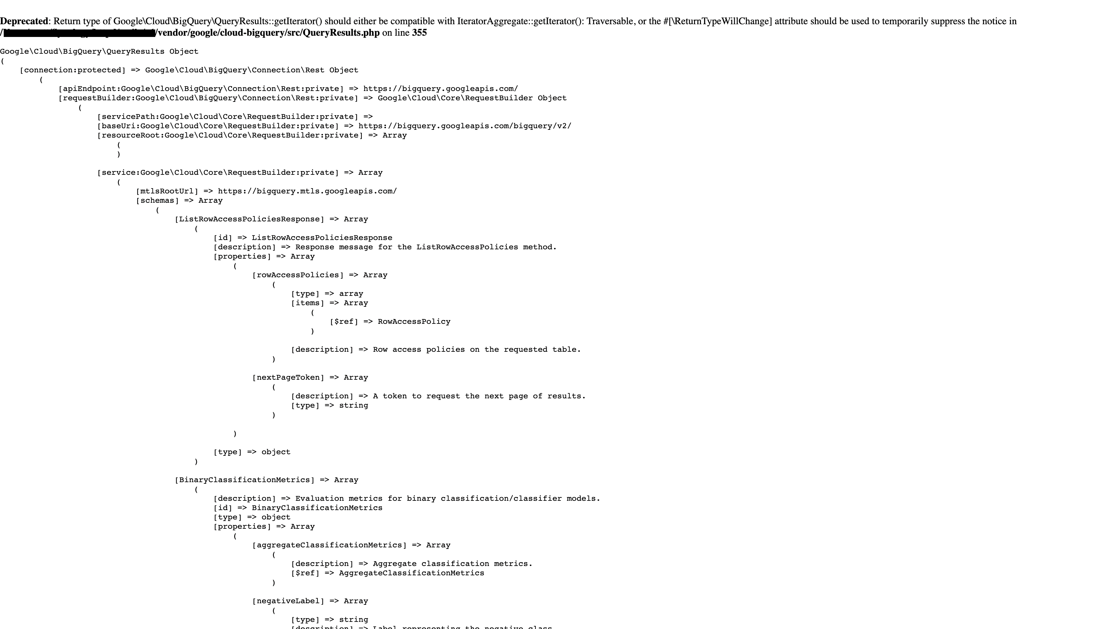 QueryResults::getIterator() should either be compatible with IteratorAggregate::getIterator ...