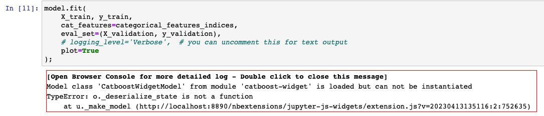 MetricVisualizer not showing on Jupyter notebook · Issue #2351 · catboost/catboost · GitHub