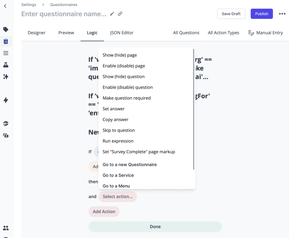 How to create custom models and actions that can be used to define behaviors after survey ...