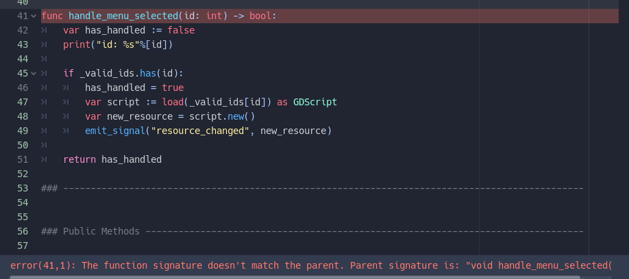 Problems with EditorResourcePicker `handle_menu_selected` function signature · Issue #62679 ...