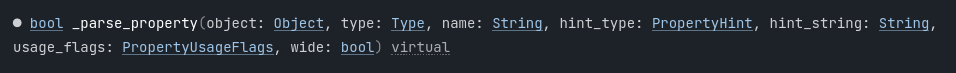 `_parse_property` in `EditorInspectorPlugin` is asking for `::Type` instead of `int` in `type ...