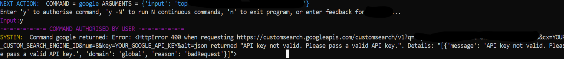 google api not valid error returning · Issue #1290 · Significant-Gravitas/AutoGPT · GitHub