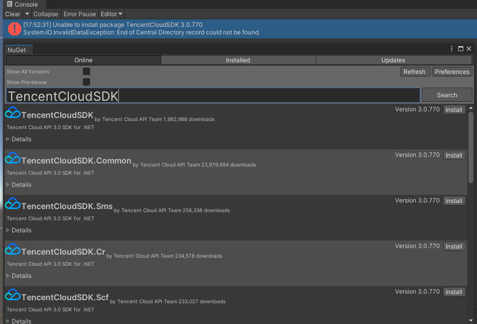 Unable to install package TencentCloudSDK 3.0.770 · Issue #280 · TencentCloud/tencentcloud-sdk ...