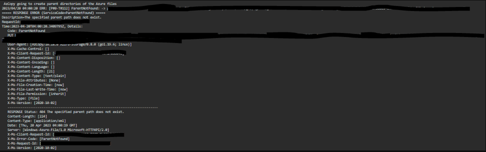 The specified parent path does not exist · Issue #2179 · Azure/azure-storage-azcopy · GitHub
