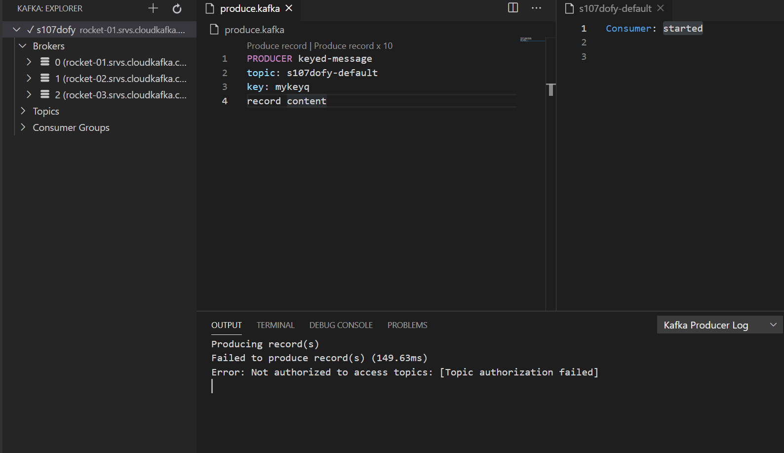 Unable to Produce message to cloudkarafka · Issue #115 · jlandersen/vscode-kafka · GitHub
