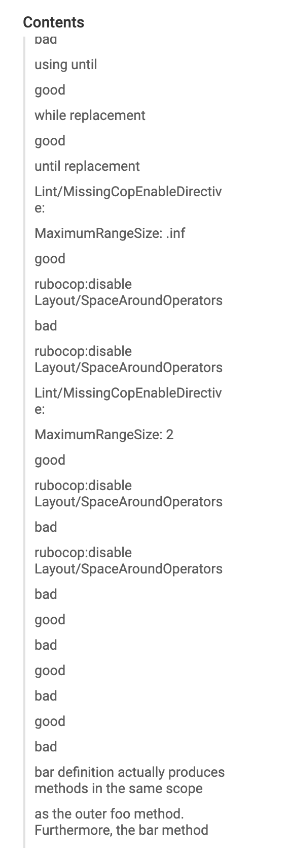 Documentation bug rendering markdown, starting with Lint/Debugger · Issue #10038 · rubocop ...