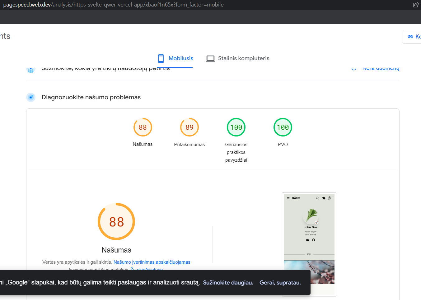 Google Pagespeed Performance · Issue #70 · kwchang0831/svelte-QWER · GitHub