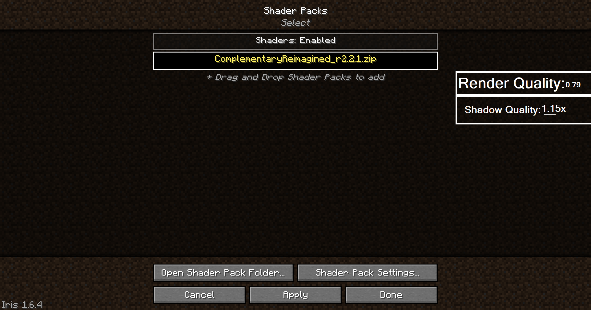 Render scale and shadow quality · Issue #2052 · IrisShaders/Iris · GitHub