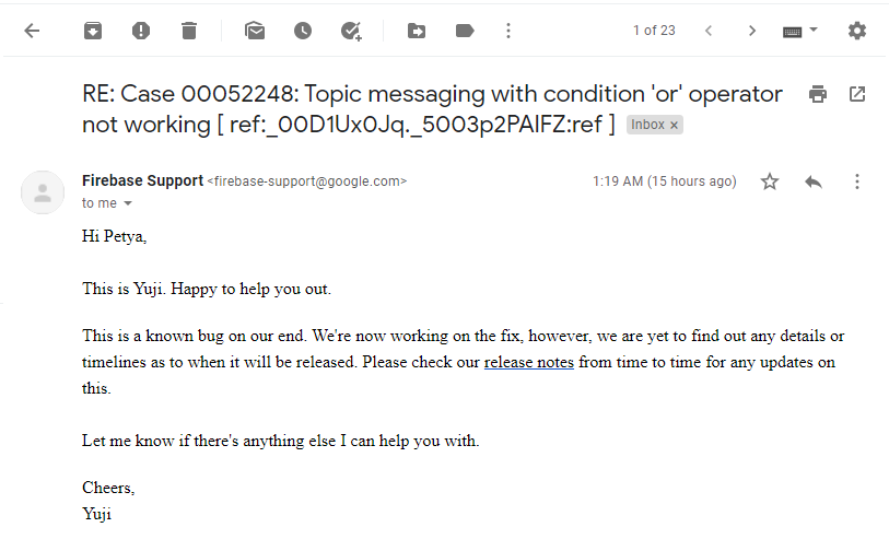 Topic messaging with condition 'or' operator not working · Issue #183 · firebase/quickstart-js ...