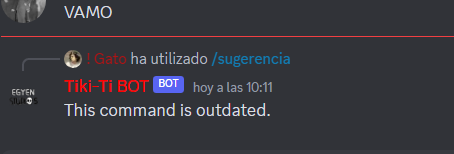 the bot tells me that this command is outdated with some commands, but not all. · Issue #348 ...