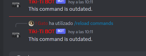 the bot tells me that this command is outdated with some commands, but ...