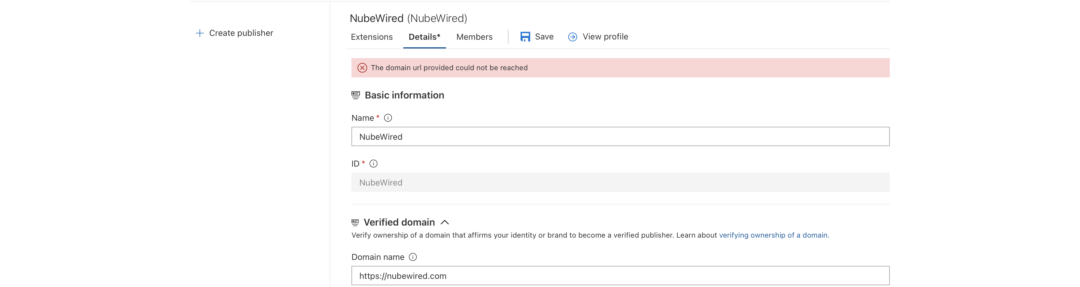 Unable to Verify the Domain · Issue #280 · microsoft/vsmarketplace · GitHub