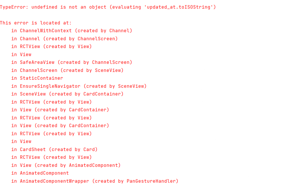 TypeError: undefined is not an object (evaluating 'updated_at.toISOString') when trying to send ...