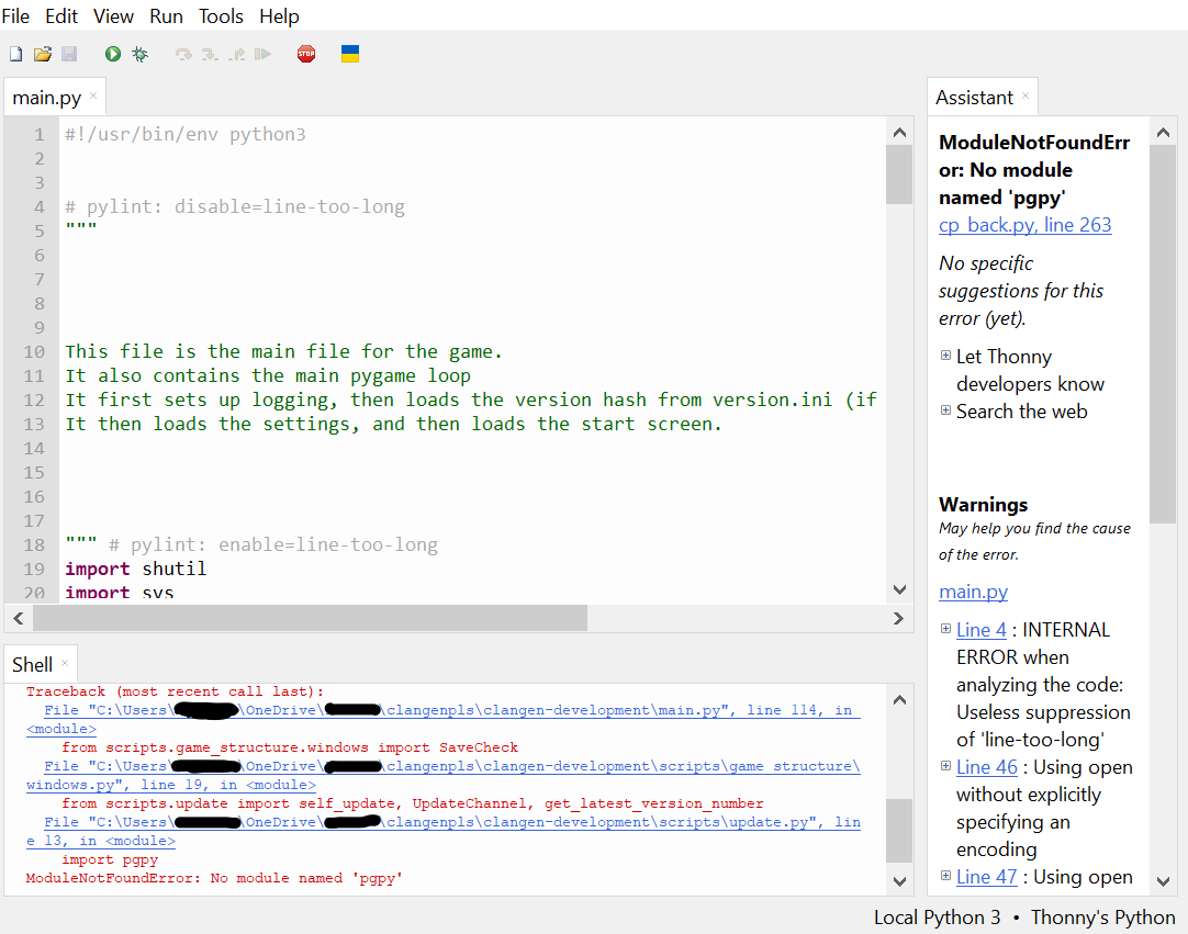 Dev version not opening · Issue #1266 · ClanGenOfficial/clangen · GitHub