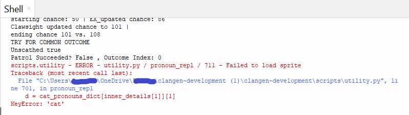 Errors in thoughts · Issue #1318 · ClanGenOfficial/clangen · GitHub