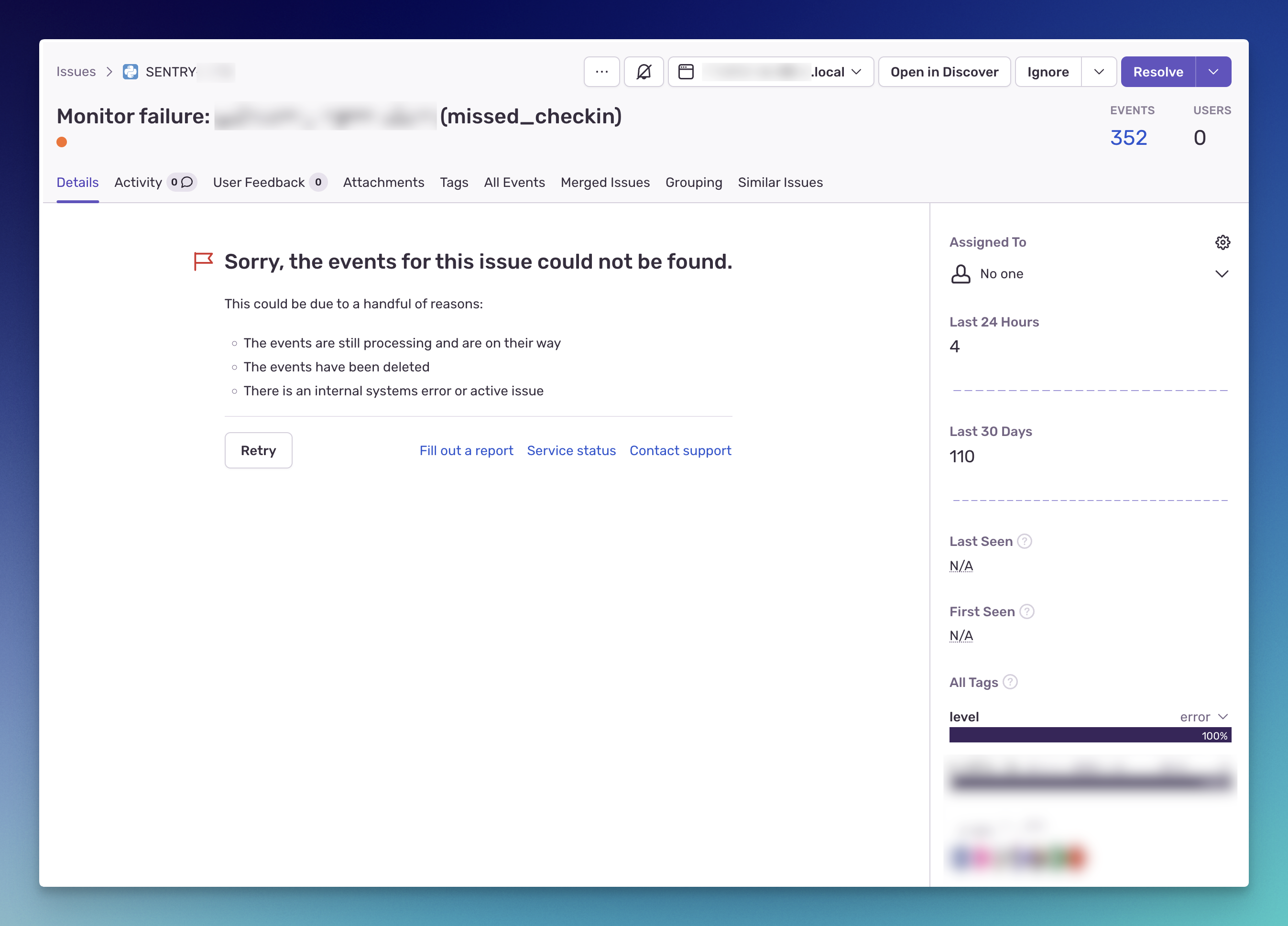 Crons: Navigating to an issue from monitor details with environment locked shows error · Issue ...