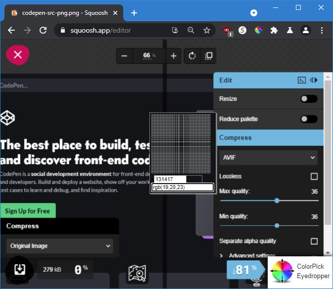 AVIF consistantly shifts colors · Issue #960 · GoogleChromeLabs/squoosh · GitHub