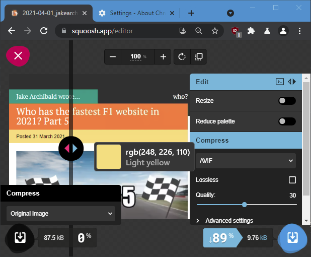 AVIF consistantly shifts colors · Issue #960 · GoogleChromeLabs/squoosh · GitHub