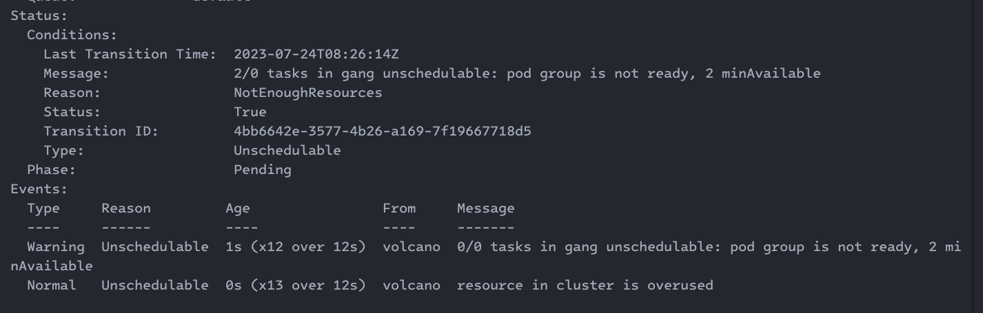 Optimize log output when resources are not enough · Issue #2993 · volcano-sh/volcano · GitHub