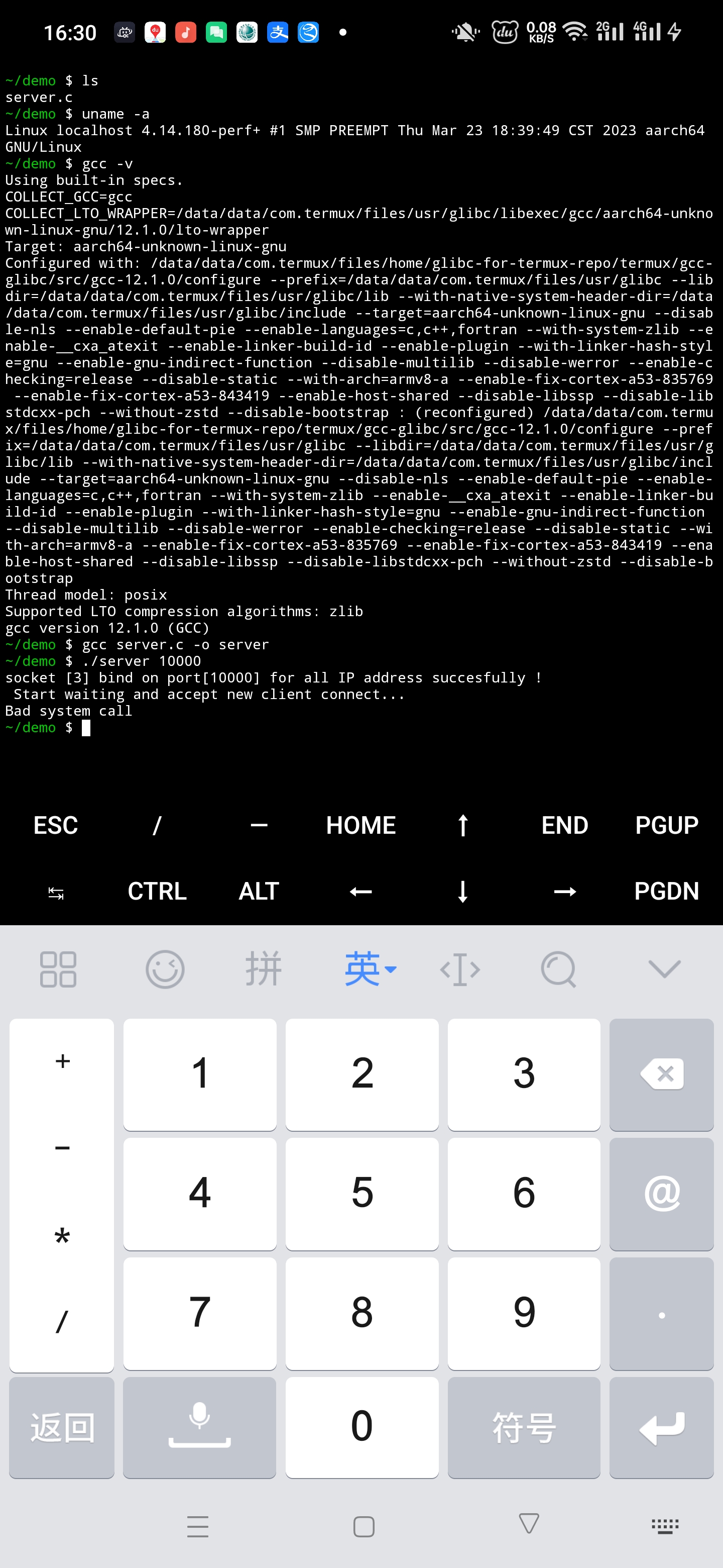 [Bug]: Bad system call in accept function on termux, when use glibc for termux · Issue #21 ...