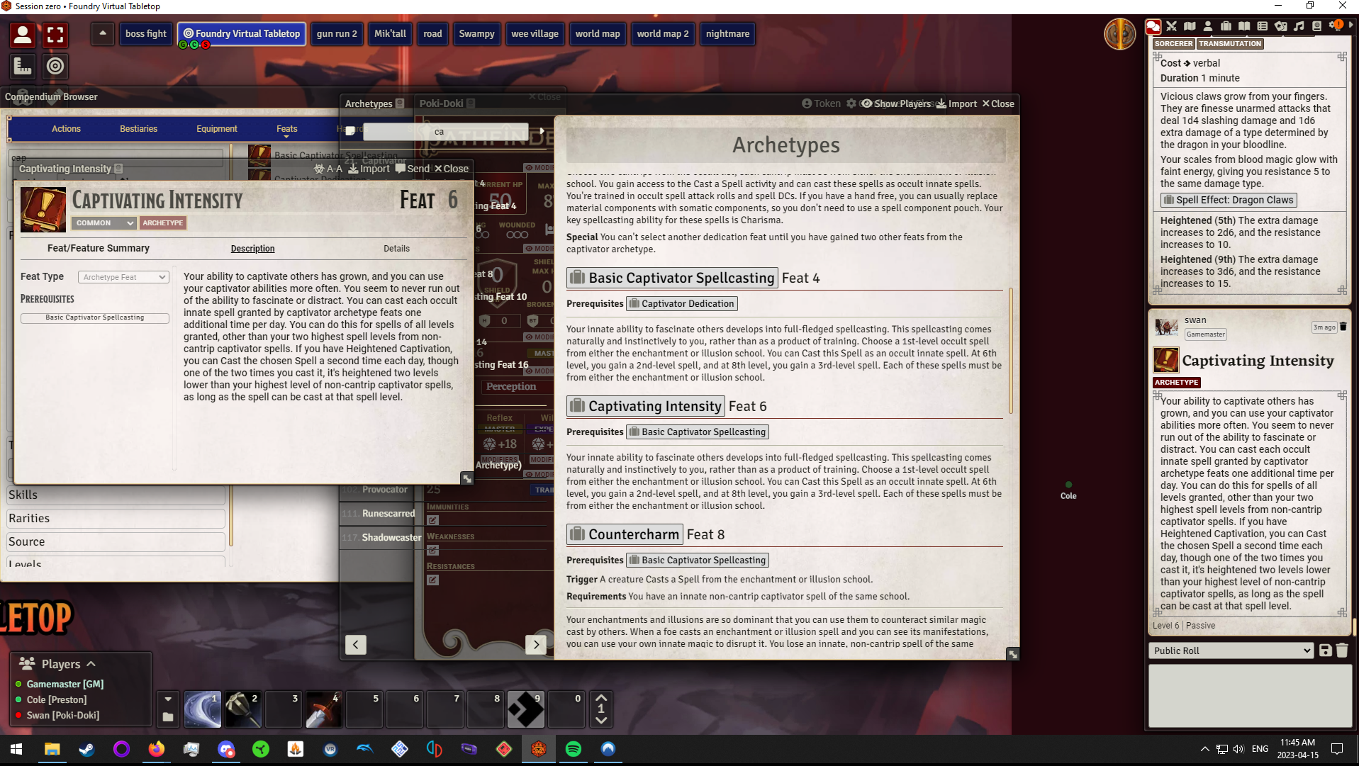Wrong description for captivator feat · Issue #7418 · foundryvtt/pf2e · GitHub
