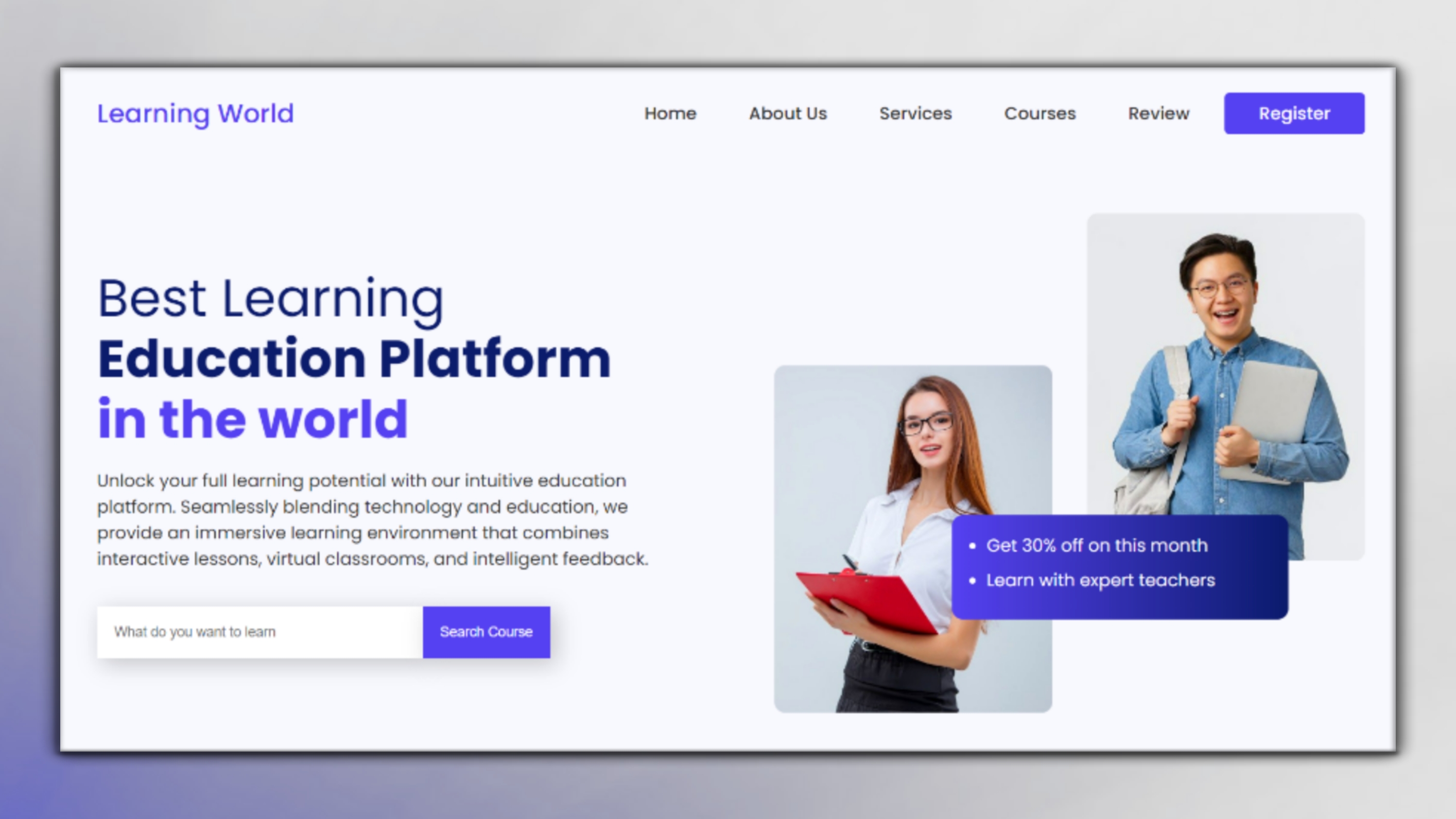 GitHub - codeaashu/Learning-World-Landing-Page: Creating Responsive & attractive Education ...