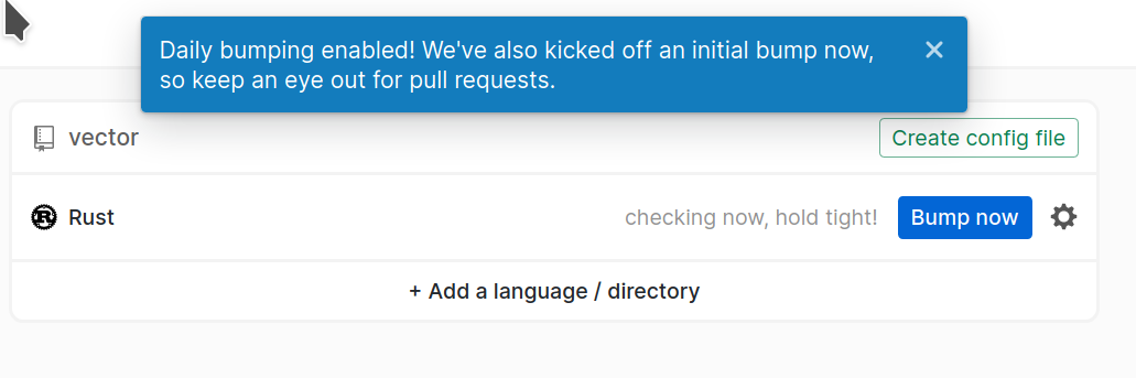Setup dependabot · Issue #2781 · vectordotdev/vector · GitHub