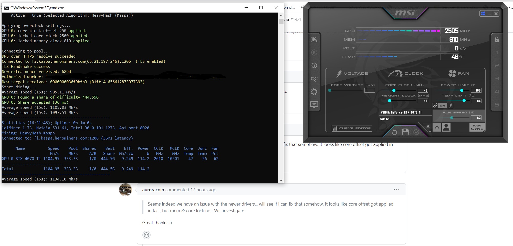 lolMiner ignoring some of extra parameters - Win10, NexaPow, Nvidia · Issue #1921 · Lolliedieb ...
