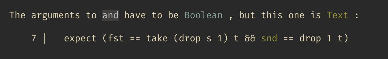 Error message for Boolean `&&` and `||` uses `and` and `or` instead of their actual names ...