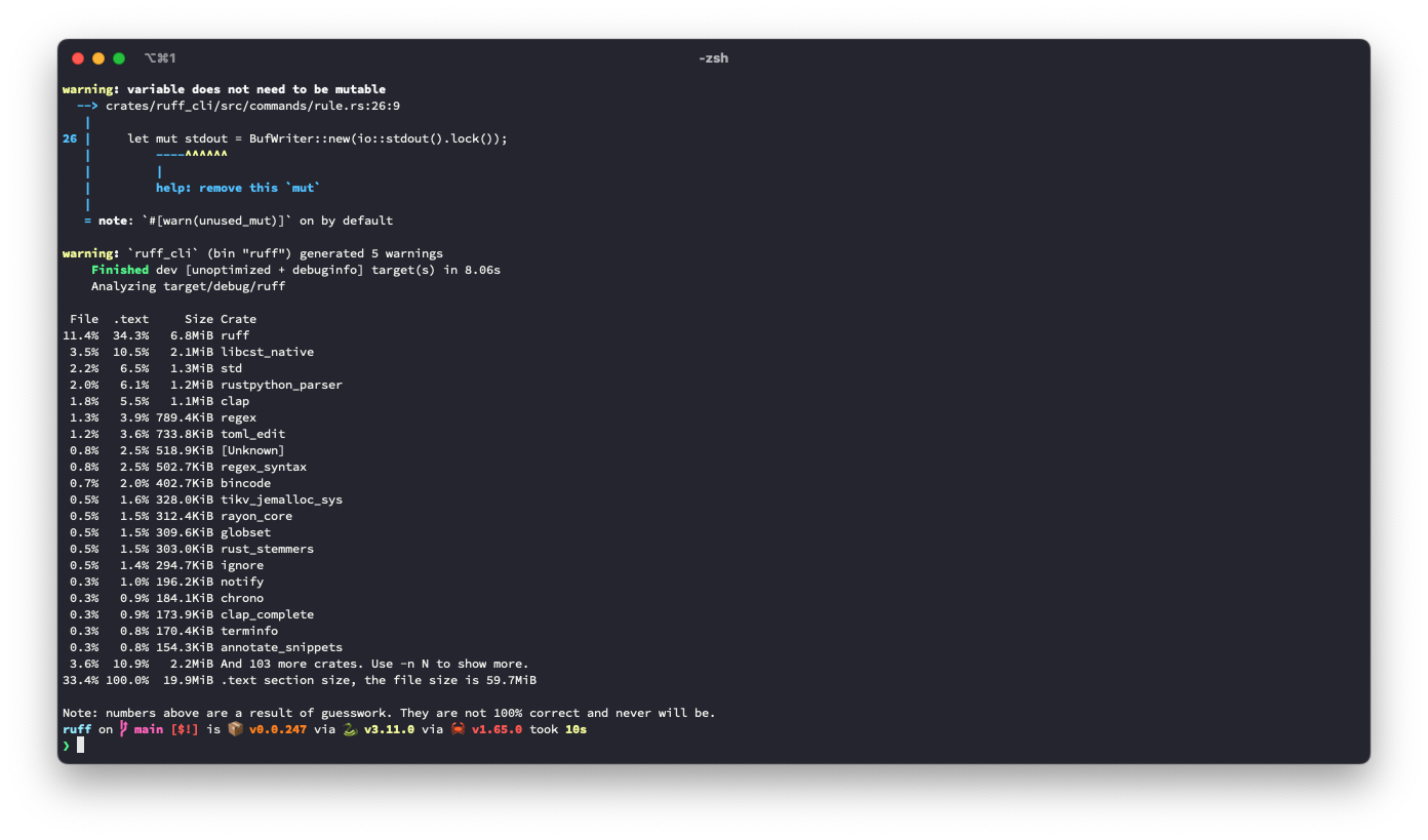 Replace `mdcat` with a smaller dependency · Issue #2938 · astral-sh/ruff · GitHub