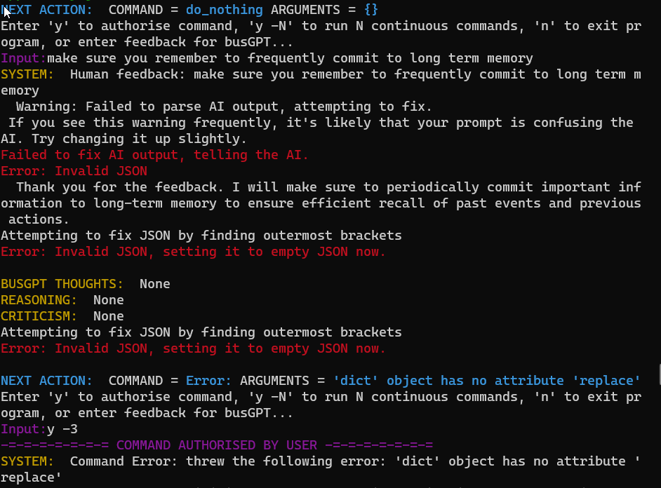 Human Input And Json Empty Bug · Issue 1976 · Significant Gravitas 