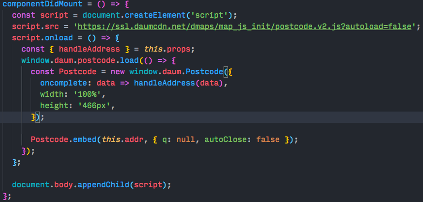 react native webview ios에서 daum.postcode.load가 실행되지 않습니다. · Issue #245 · daumPostcode/QnA · GitHub