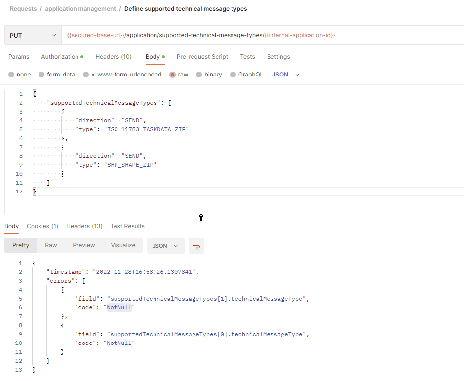 Wrong Request Will Lead To Empty Technical Messages Types · Issue 173 · Agrirouter Middleware