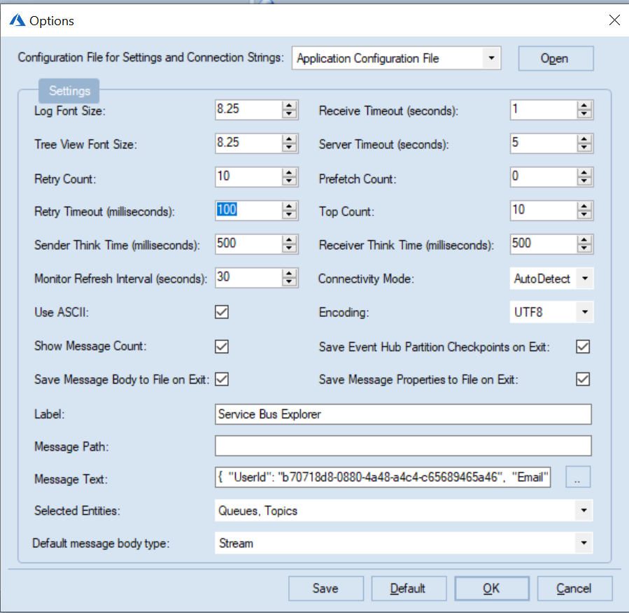 Feature Request Option To Configure Timeout · Issue 485 · Paolosalvatori Servicebusexplorer
