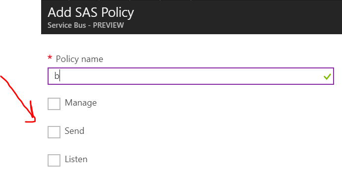 Portal Sas Policy With No Permissions Creation Freezes And Never Completes · Issue 59 · Azure