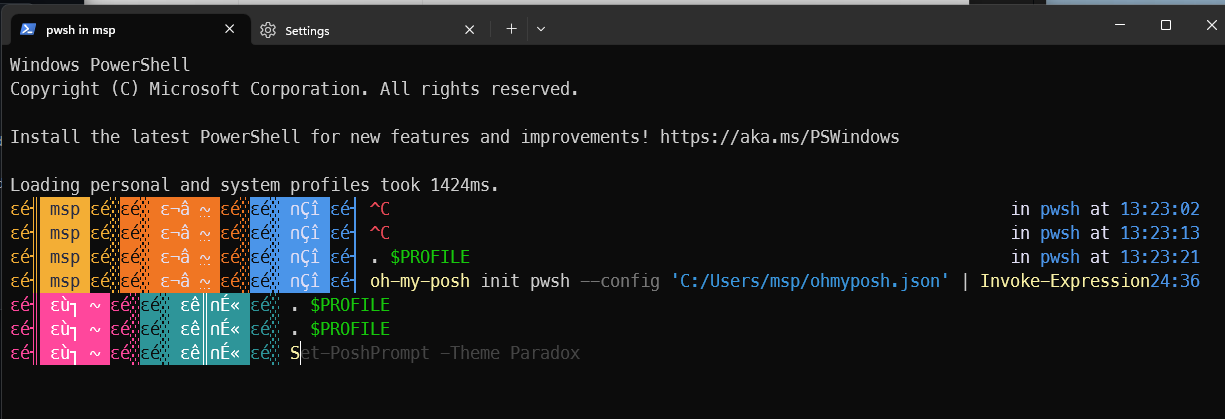 All text and symbols path in powershell is unreadable · JanDeDobbeleer oh-my-posh · Discussion ...
