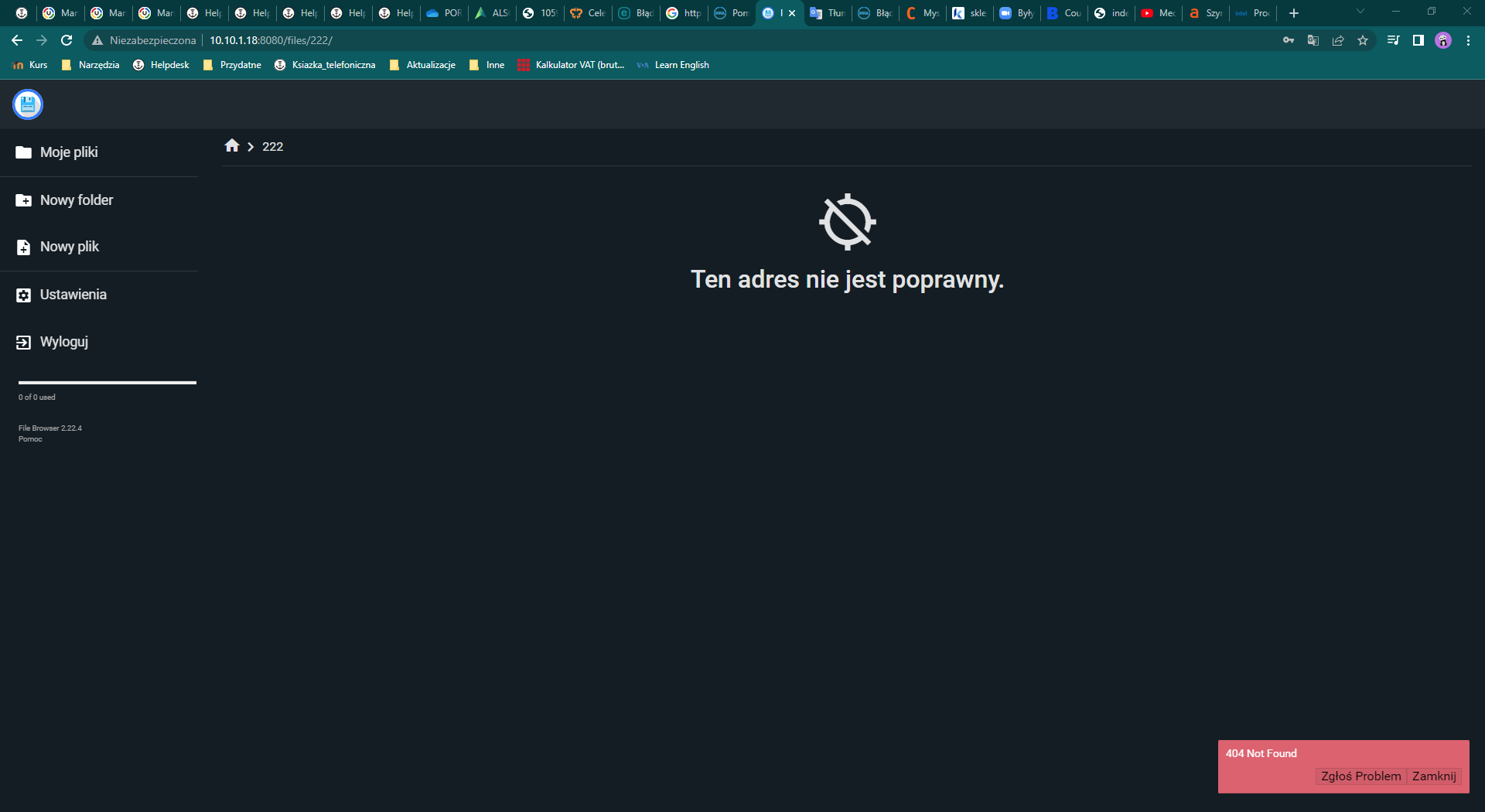 Create File Folder Error Where U R In Settings · Issue 2156 · Filebrowser Filebrowser · Github