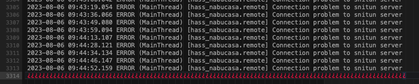 HA crashed with ~3000 "ERROR (MainThread) [hass_nabucasa.remote] Connection problem to snitun ...
