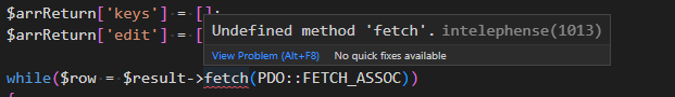 'undifened method fetch' shows where it shouldn't · Issue #2468 · bmewburn/vscode-intelephense ...