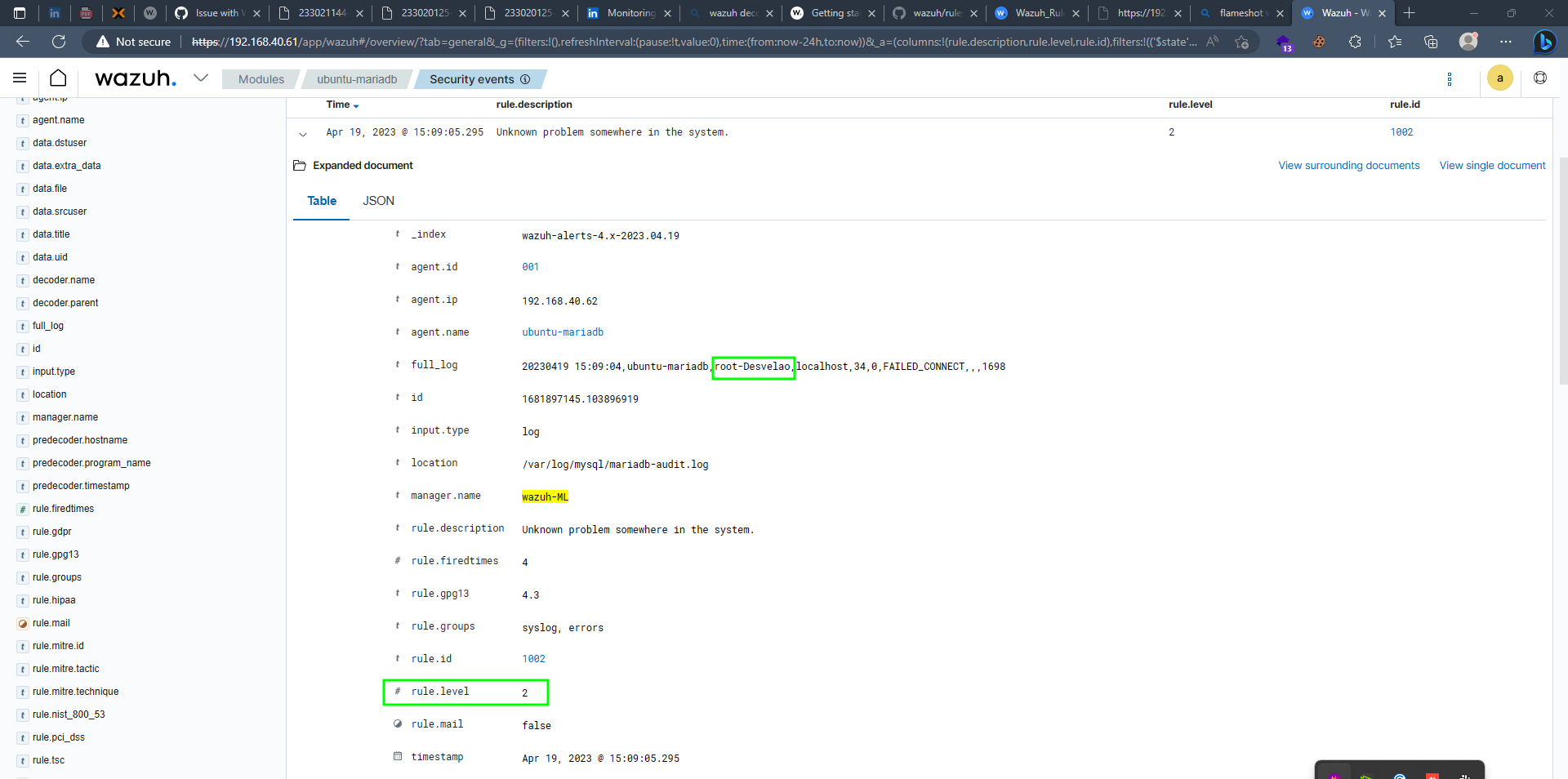 Issue With Wazuh While Integrating With Maria Db · Issue 5378 · Wazuhwazuh Dashboard Plugins