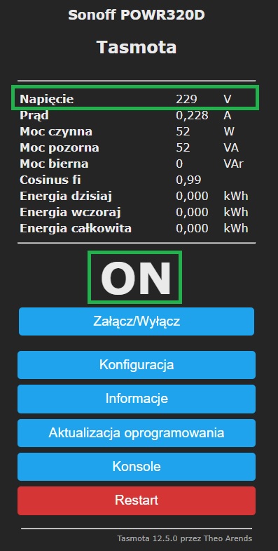 Sonoff POW Elite 20A (POWR320D) - Read voltage before relay ON ...