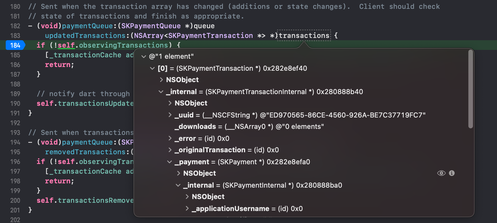 [in_app_purchase][iOS] Uncompleted PurchaseDetail items have applicationUsername set to null ...