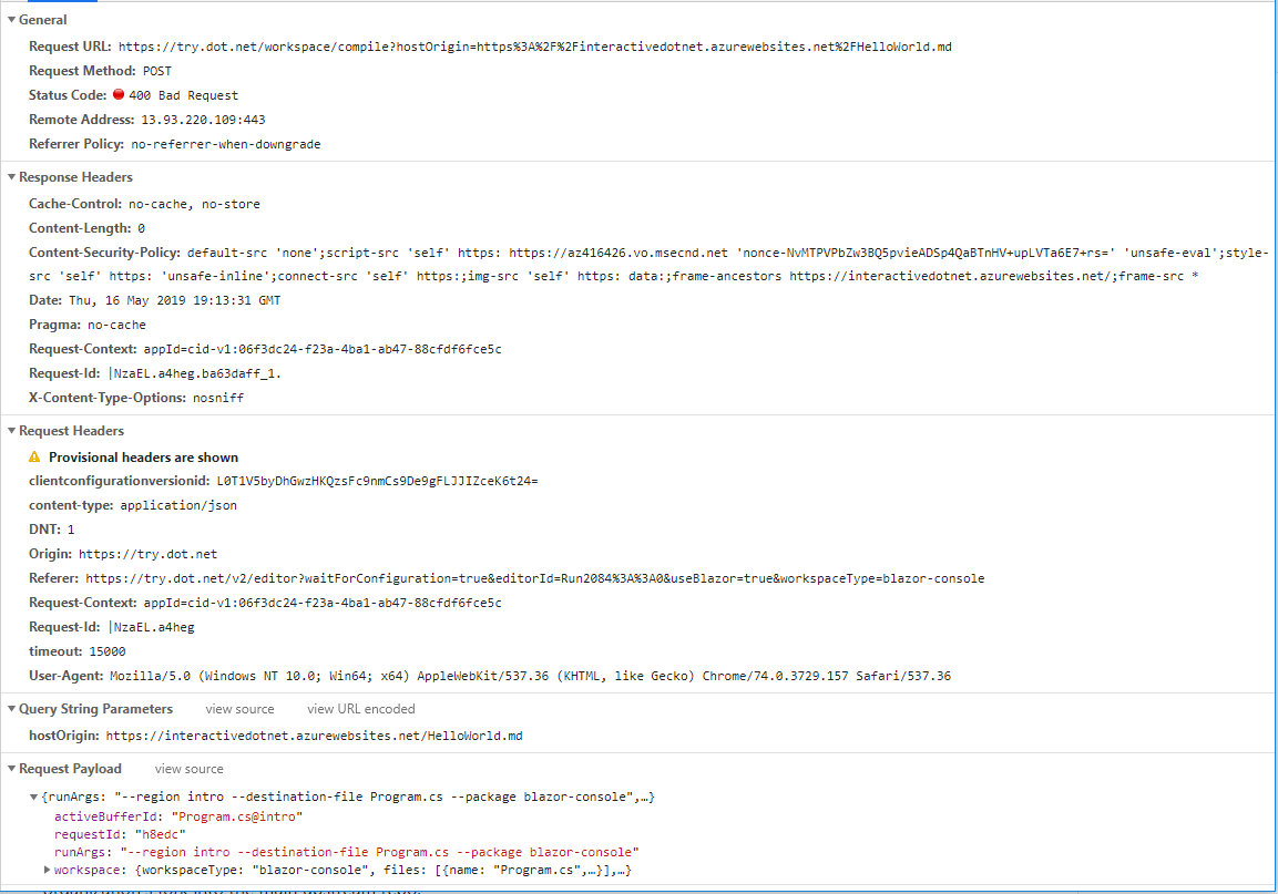 "Unexpected end of JSON input" run-time error · Issue #198 · dotnet/try ...