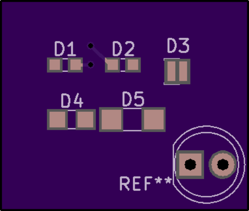 Polarity indication silk on LED footprints trimmed by pad clearance ...