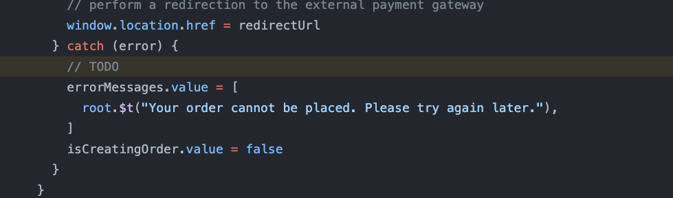 [BUG] Properly display order errors · Issue #1648 · vuestorefront/shopware-pwa · GitHub