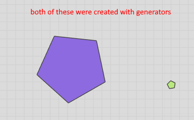 rare shapes with bigger sizes (like shiny alpha pentagon) that are created with generators are ...