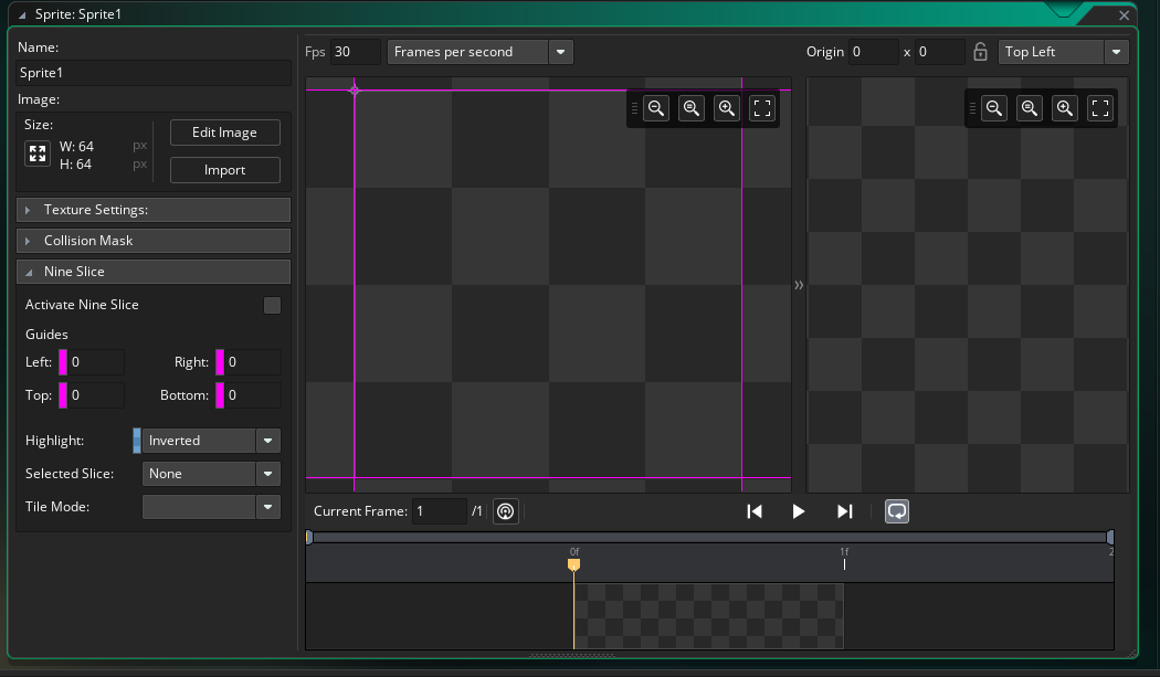 Sprite Editor: Pink frame appears on preview window simply when expanding the Nine Slice section ...