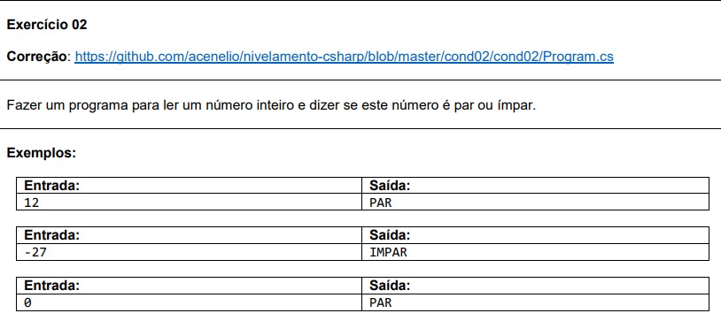 GitHub - RafaelSantana03/Nivelamento-Csharp-Parte02: Exercícios do ...